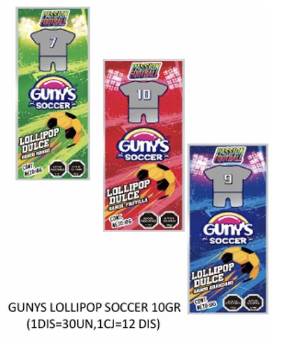 GUNYS LOLLIPOP SOCCER X30U - Comercial S&R